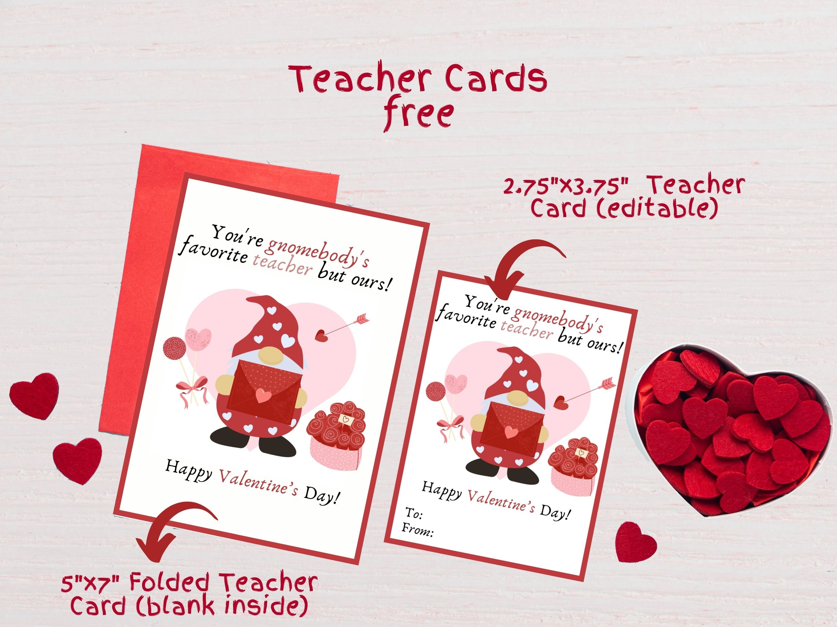 Editable Gnome Valentine's Day Cards , Valentine's Day Classroom Gift ...