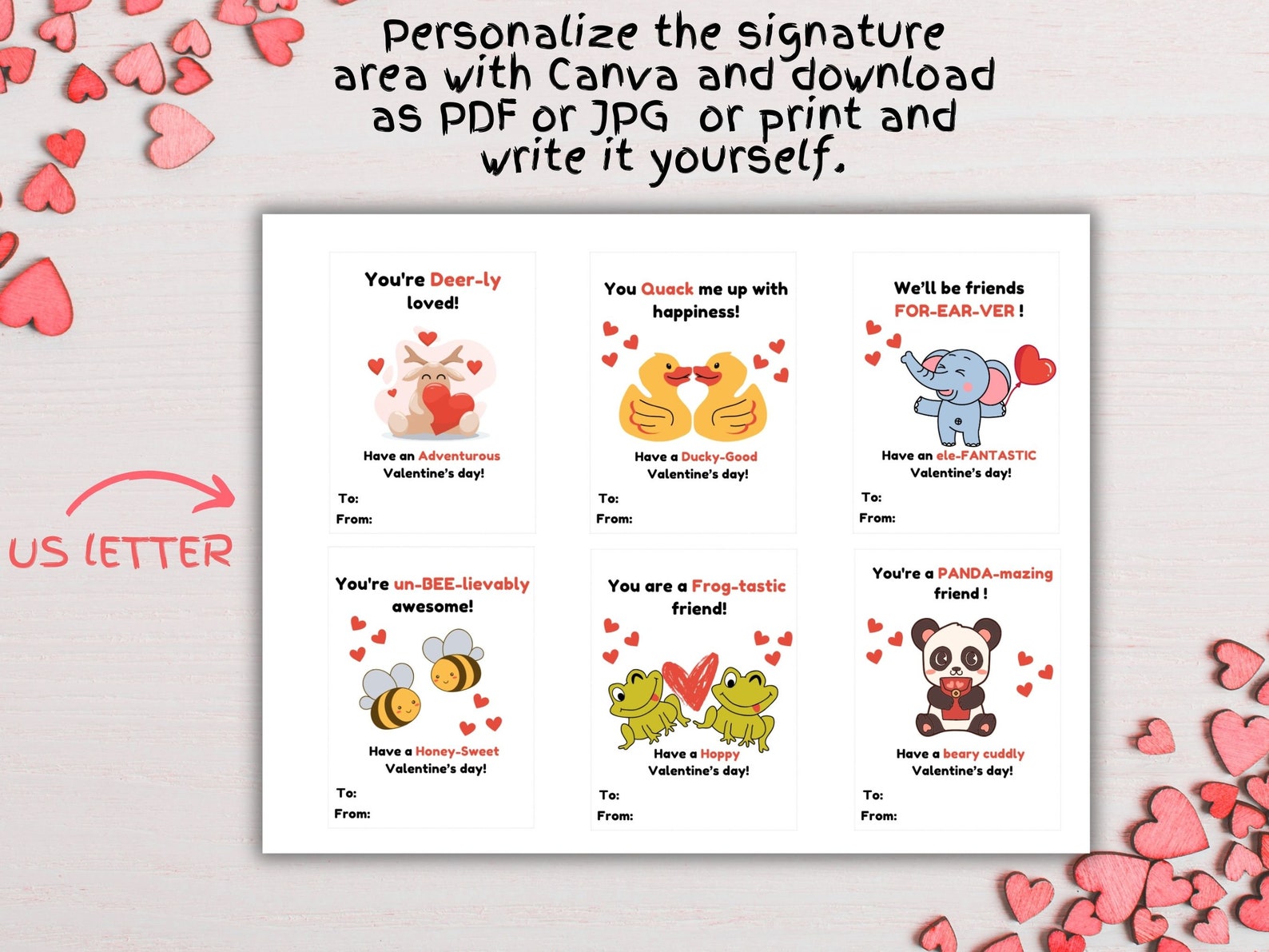Editable Funny Animals Valentine's Day Cards , Valentine's Day ...