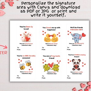 Editable Funny Animals Valentine's Day Cards , Valentine's Day ...