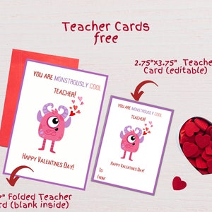 Editable Monsters Valentine's Day Cards , Valentine's Day Classroom ...