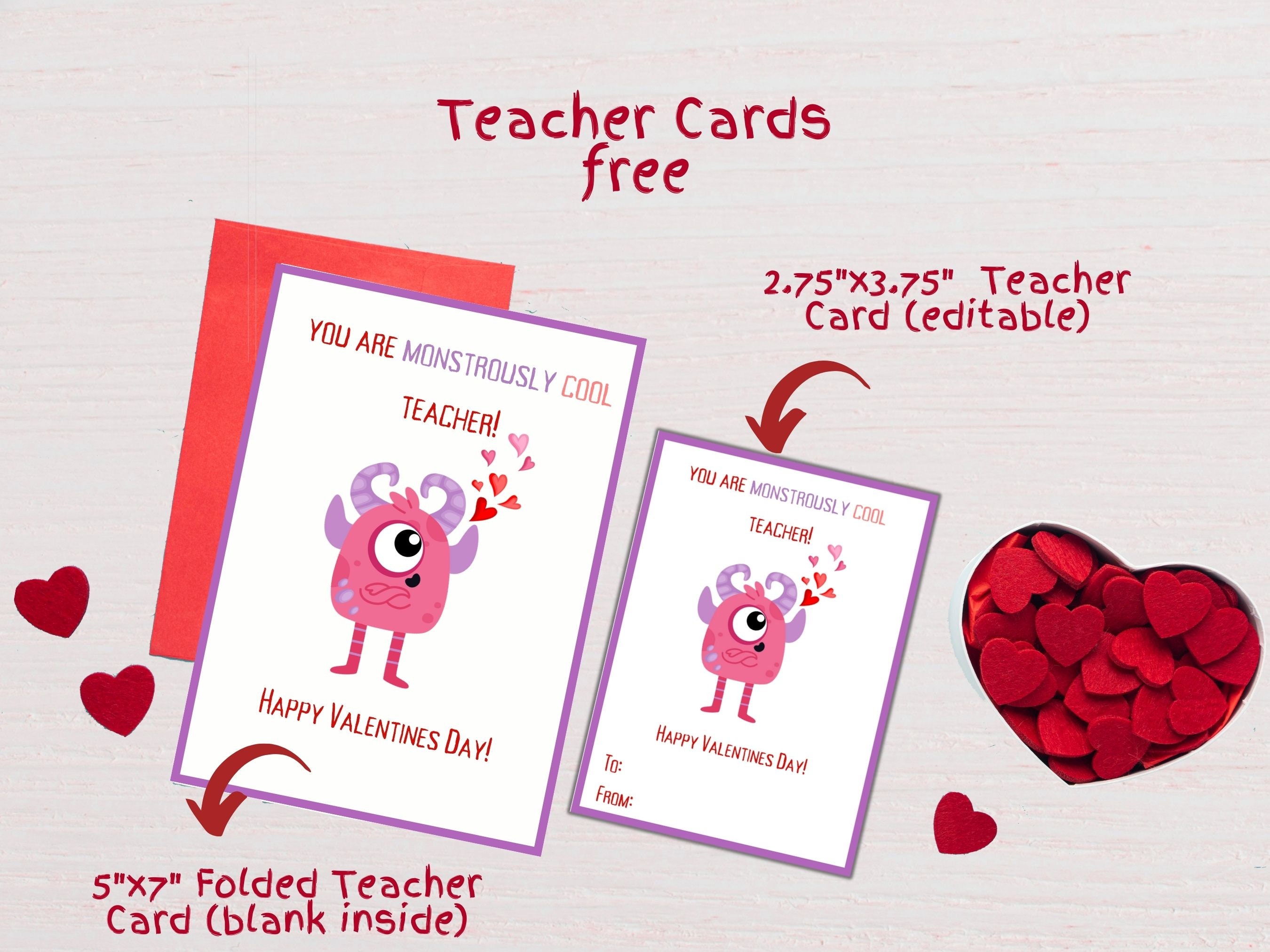 Editable Monsters Valentine's Day Cards , Printable Pun Valentine's Day ...
