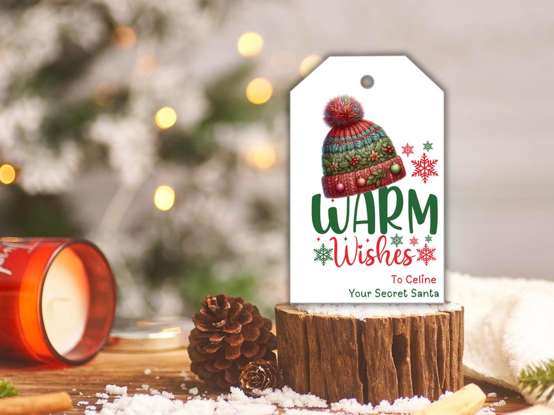 Warm Wishes Christmas Gift Tag Printable, Secret Santa Gift Tag ...