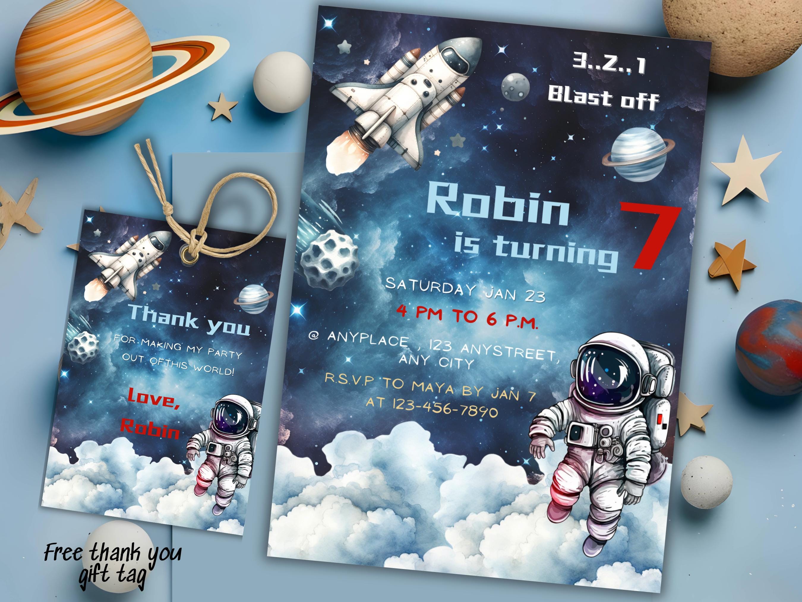 Space Birthday Invitation Template: Explorer Party (digital Download ...