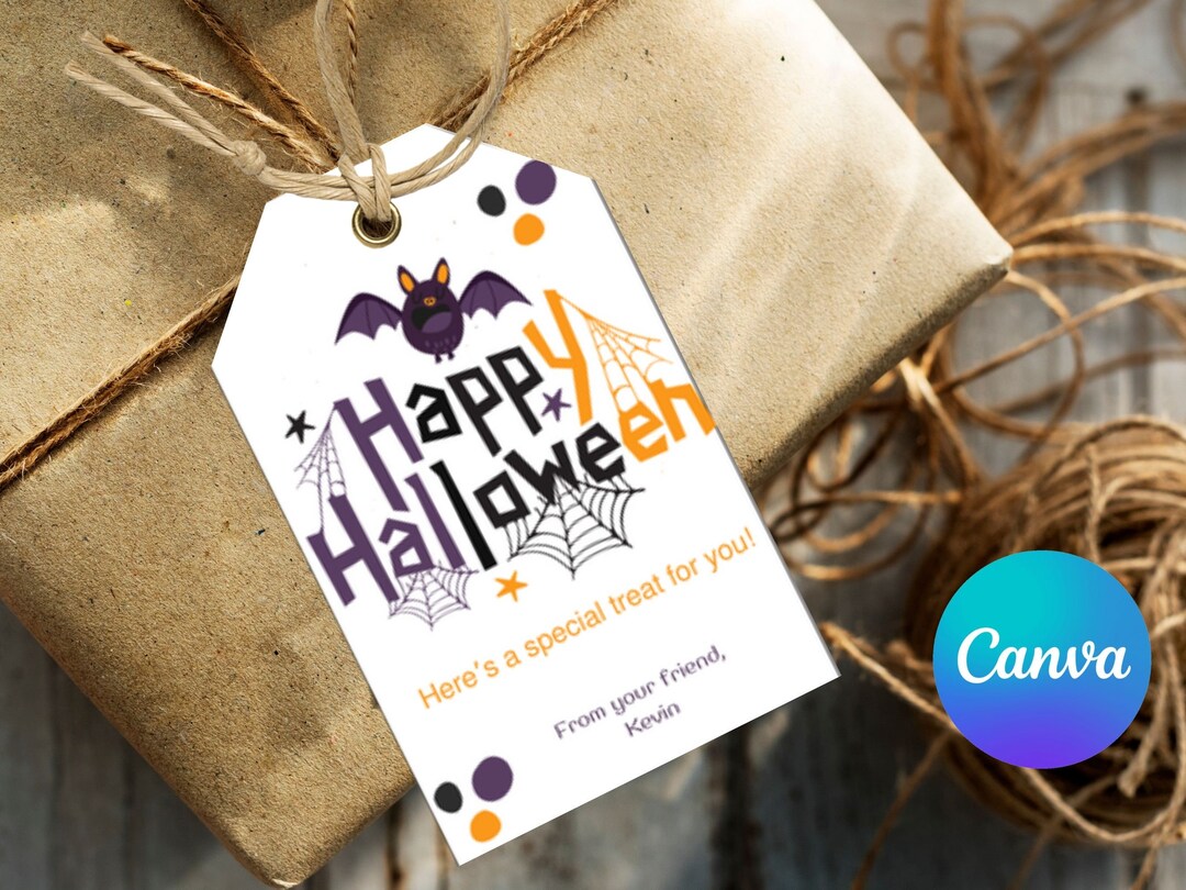 Halloween Gift Tag Printable Halloween Favor Bag Tag - Etsy