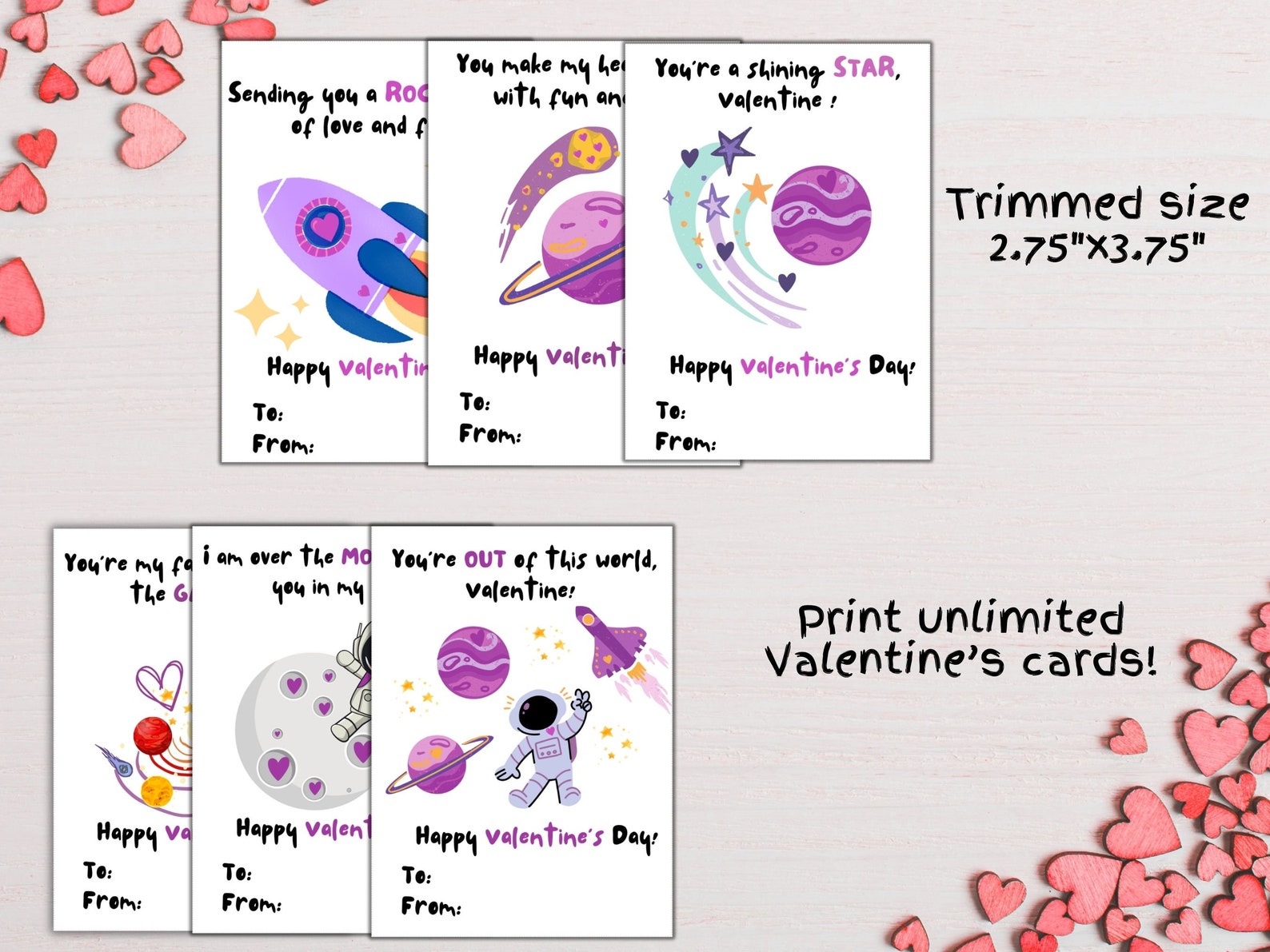 Editable Space Valentine's Day Cards, Valentine's Day Classroom Gift ...