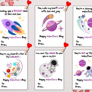 Editable Space Valentine's Day Cards, Valentine's Day Classroom Gift ...