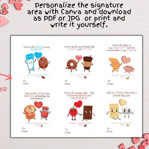 Editable Funny Food Valentine's Day Cards, Valentine's Day Classroom ...