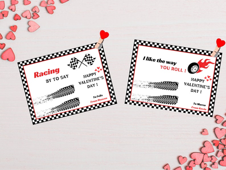 Editable Racing Cars Valentine's Day Cards , Valentine's Day Classroom ...