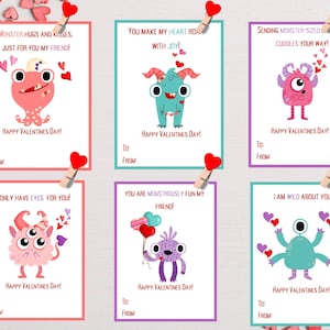 Editable Monsters Valentine's Day Cards , Valentine's Day Classroom ...