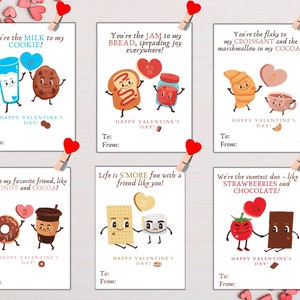Editable Funny Food Valentine's Day Cards, Valentine's Day Classroom ...