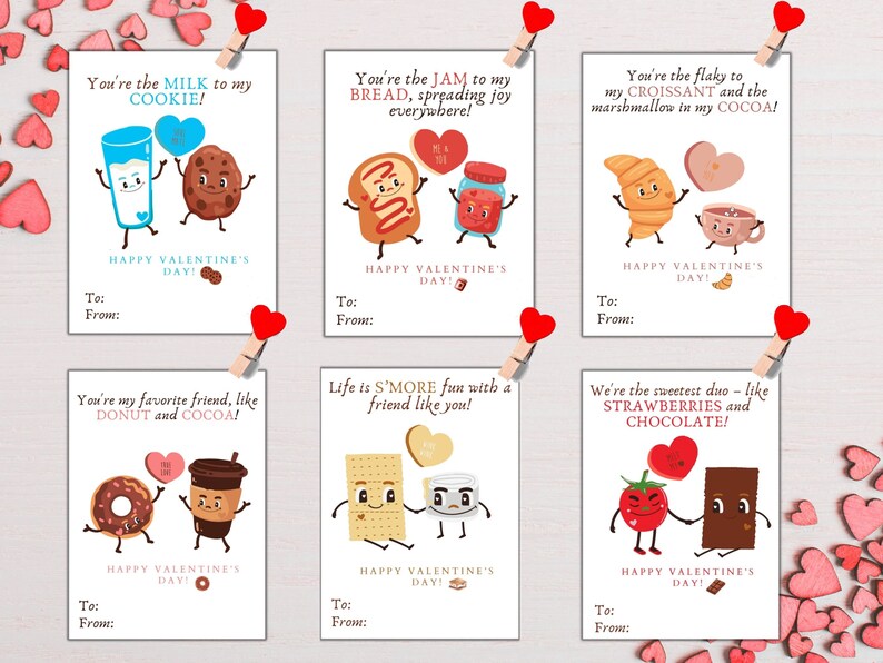 Editable Funny Food Valentine's Day Cards, Valentine's Day Classroom ...