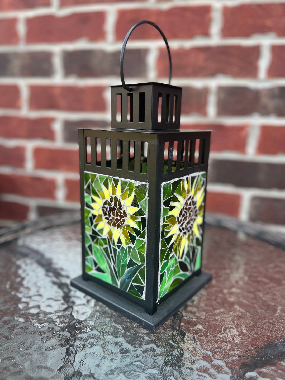 Sunflower Mosaic Lantern - Etsy