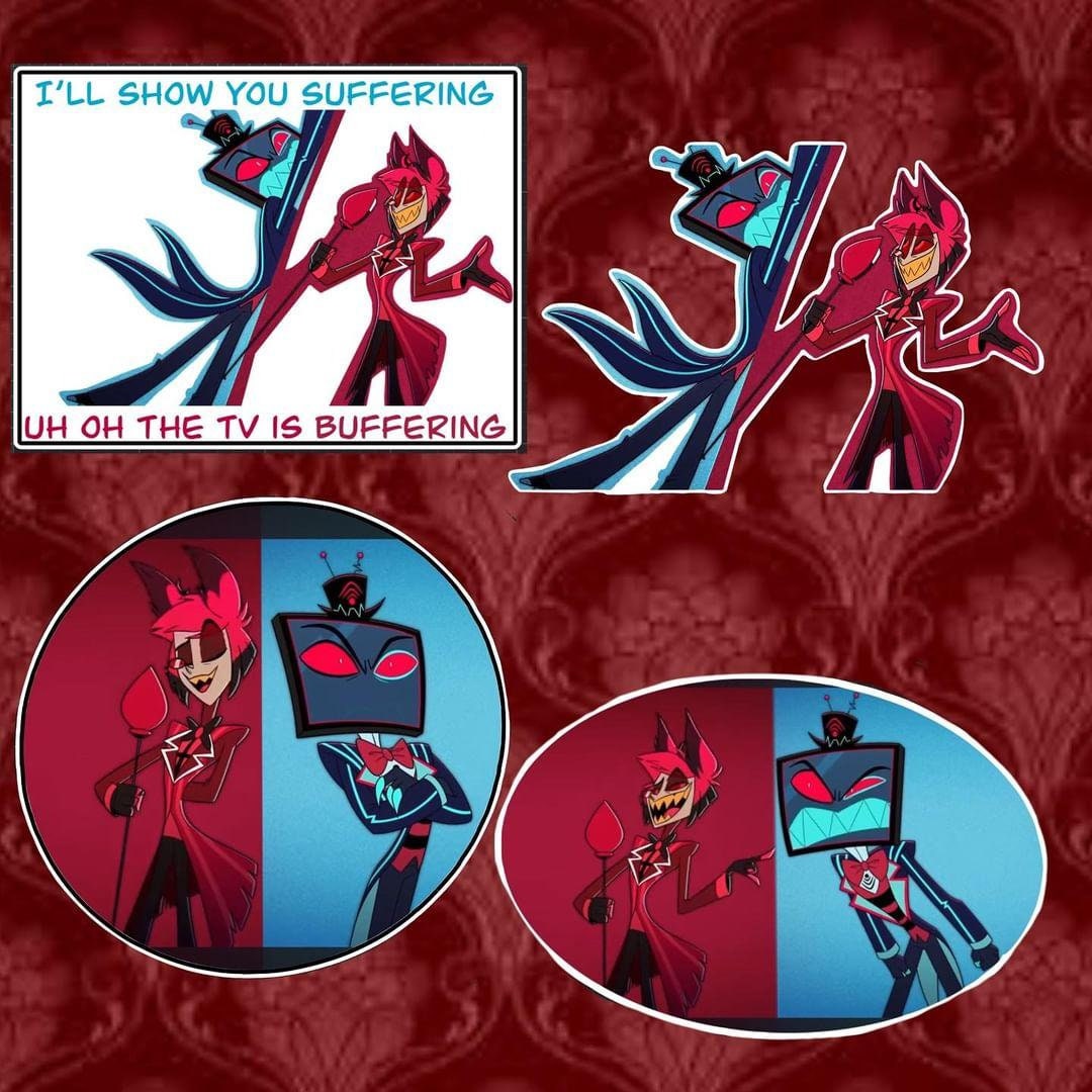Hazbin Hotel Alastor & Vox Stayed Gone Stickers - Etsy