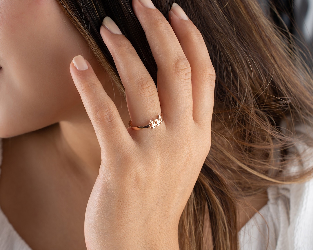 Guardian Angel Number Ring - Personalized Number Rings - Custom Angel ...