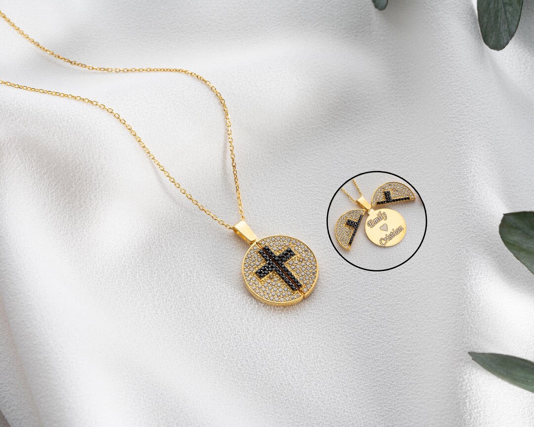 Hidden Names Guardian Cross Necklace, Secret Message Protection ...