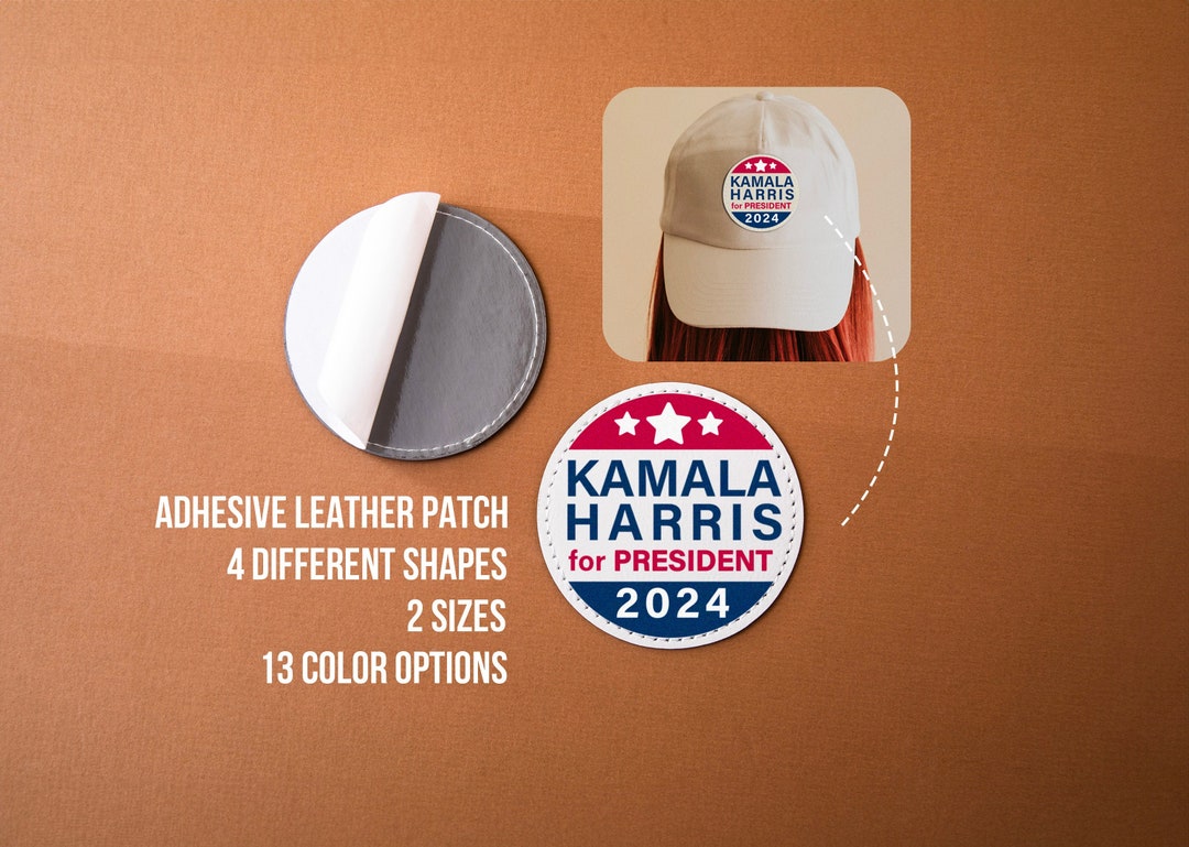 Kamala Harris 2024 Leather Patches, Madam President for President 2024 ...