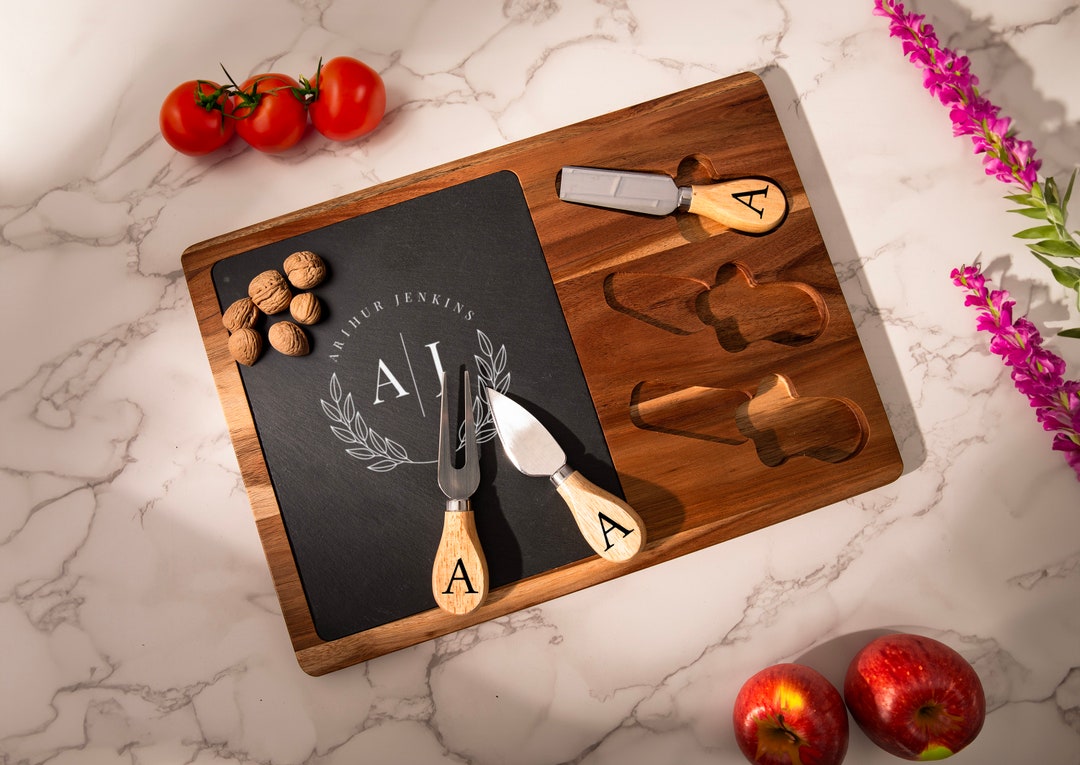 Personalized Cheese Board Set, Custom Cheese Board Set, Housewarming ...