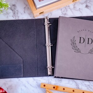 Personalized Leather Refillable Binder, Journal Binder, Customized 3 ...