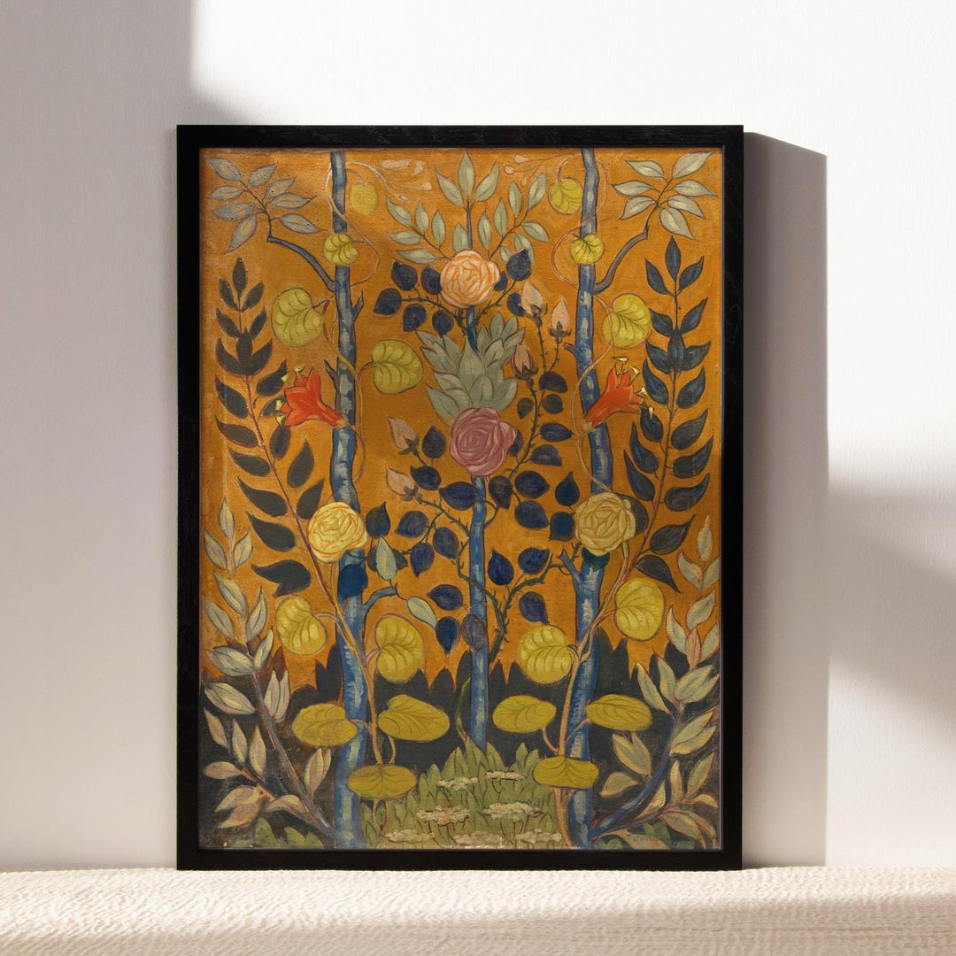 Vintage Rose Framed Art, Emile Bernard Wall Art, Printable Floral Wall ...