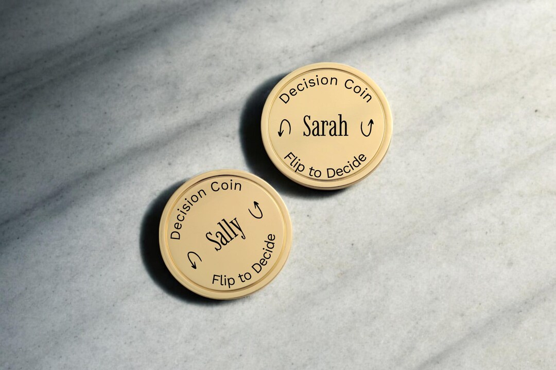 Decision Coin, Couples Flip Coin, Custom Engraved Brass Coin, Gift for ...
