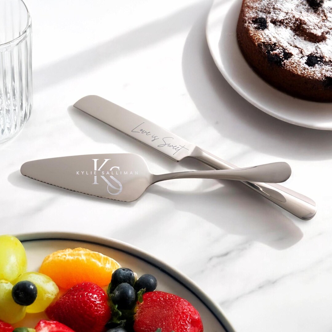 Personalized Cake Serving Set, Custom Cake Cutting Set, Wedding Cake ...