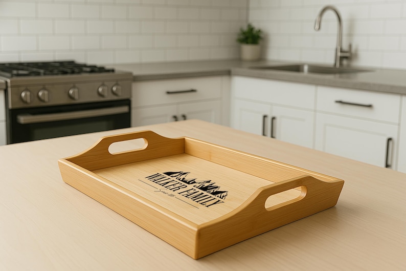 Custom Bamboo Serving Tray, Personalized Serving Tray, Romantic Gift ...