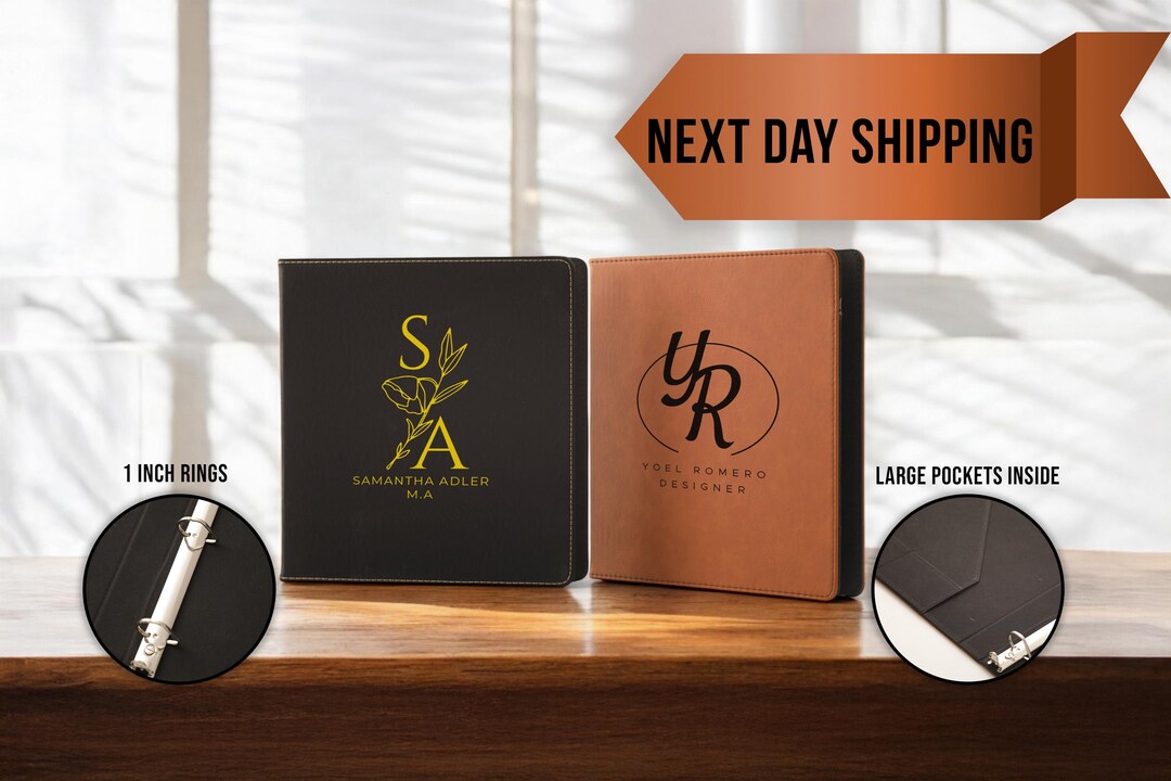 Personalized Leather Refillable Binder, Journal Binder, Customized 3 ...