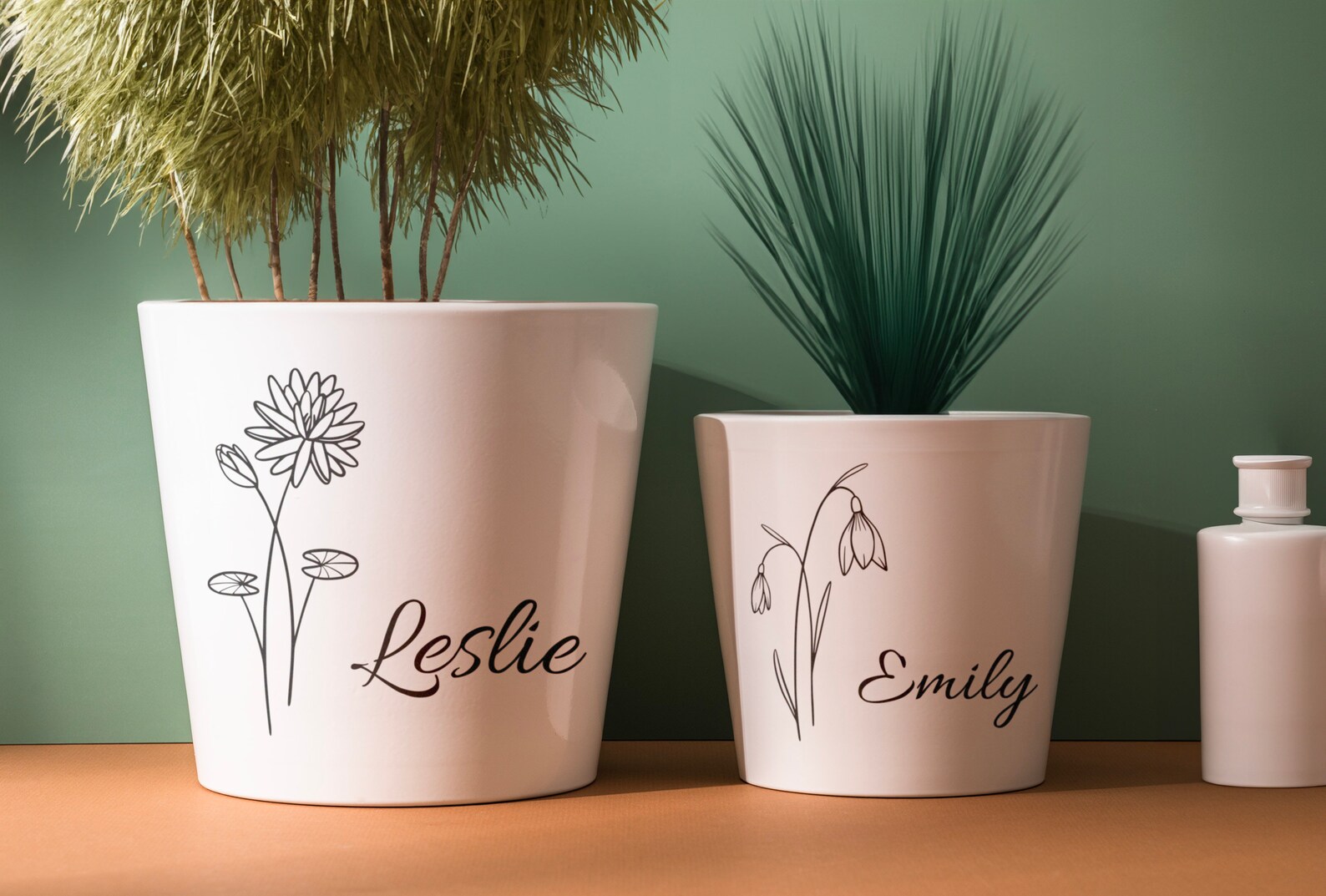 Personalized Birth Flower Plant Pot, Custom Flower Pot, Birth Month ...