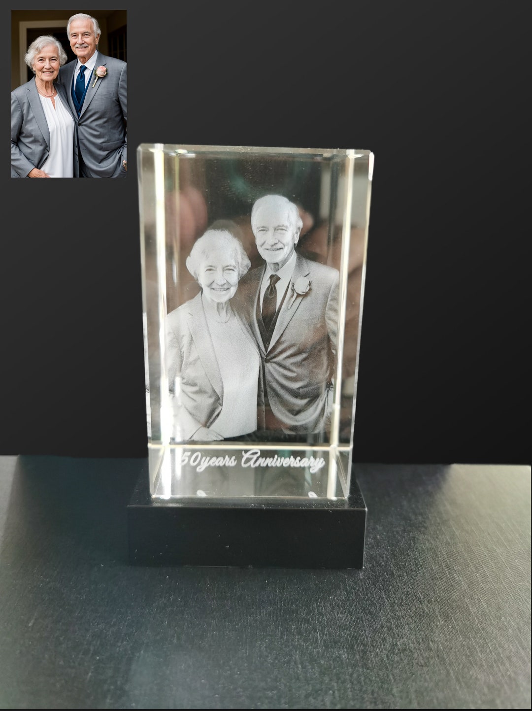 Personalized 3D Cuboid Crystal Photo W/led Light Base - the Best Memory ...