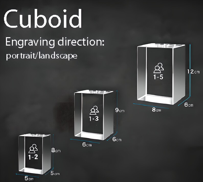 Personalized 3D Cuboid Crystal Photo W/led Light Base the Best Memory ...