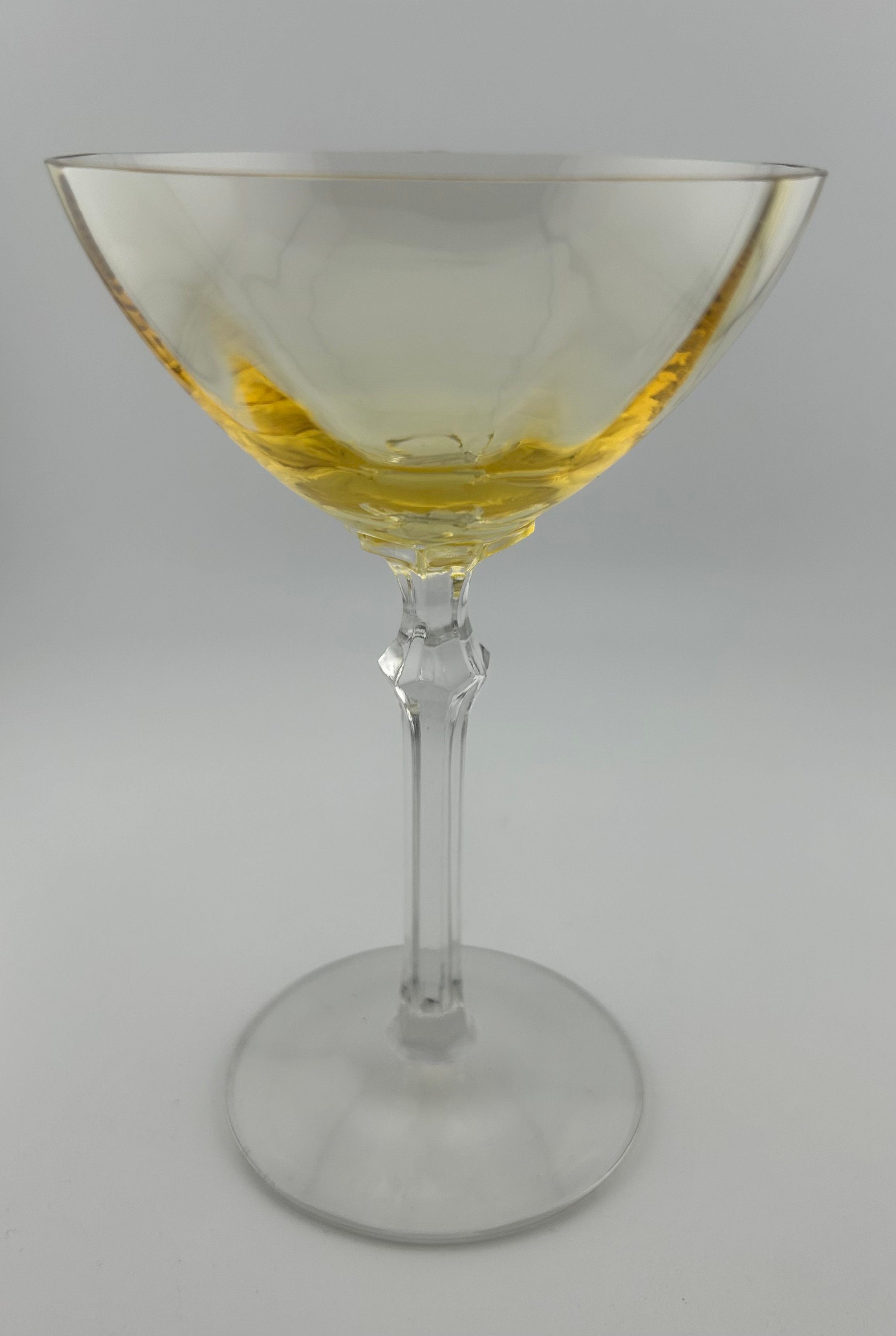 Vintage Fostoria Yellow High Serbert/champagne Glasses 6 Holds 6 Ounces ...