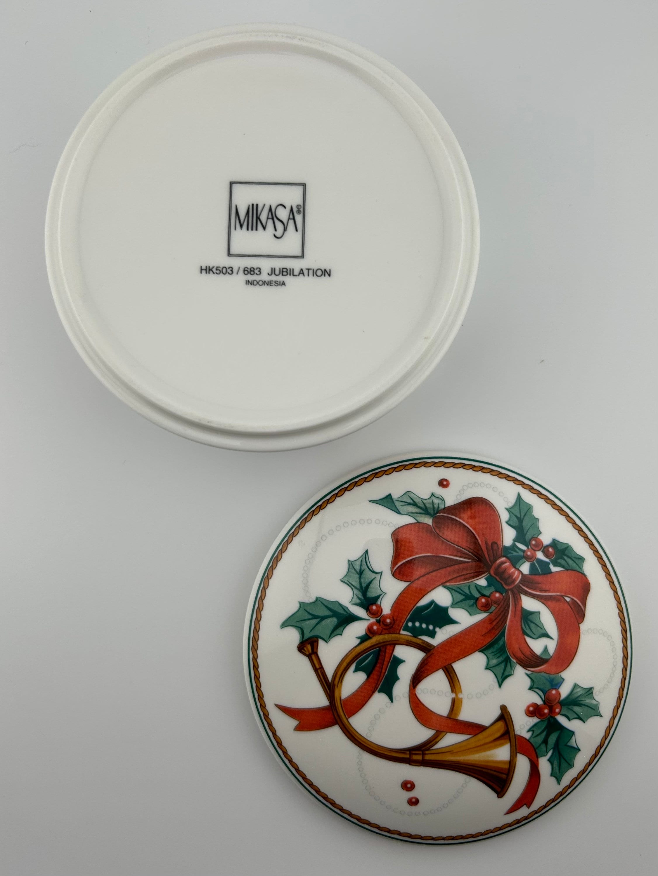 Vintage Lefton Holly & Red Ribbons Candlestick and Mikasa Jubilation ...