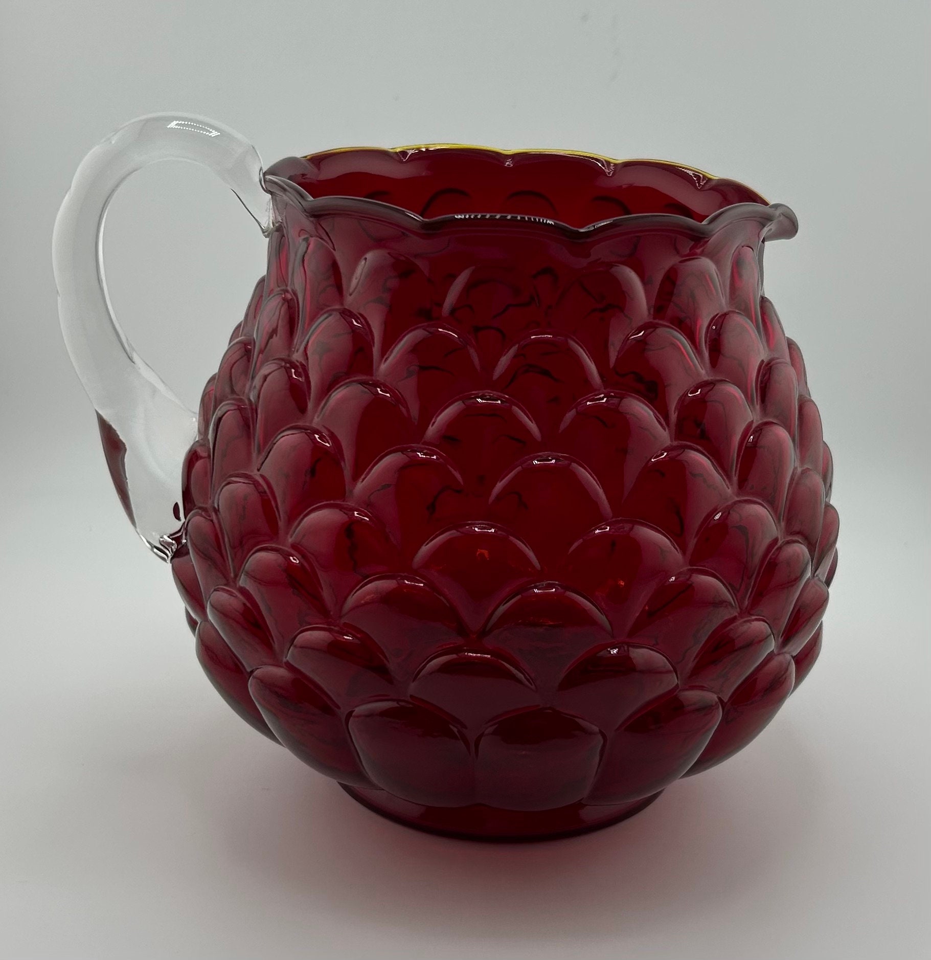 1960s Fenton Pitcher Ruby Red Glass Fish Scale Pattern With - Etsy