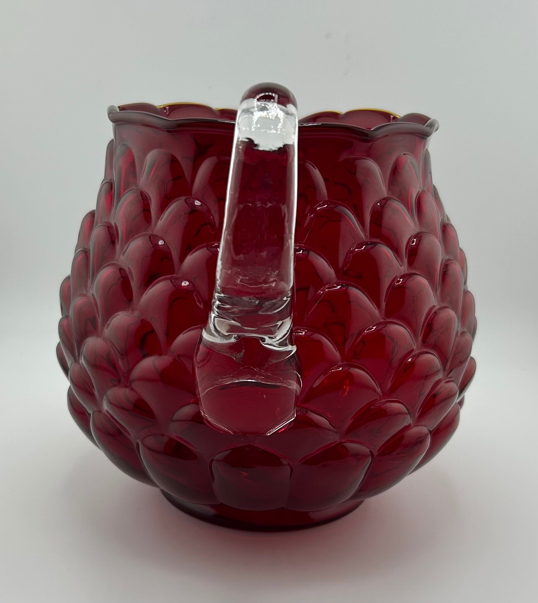 1960s Fenton Pitcher Ruby Red Glass Fish Scale Pattern With - Etsy