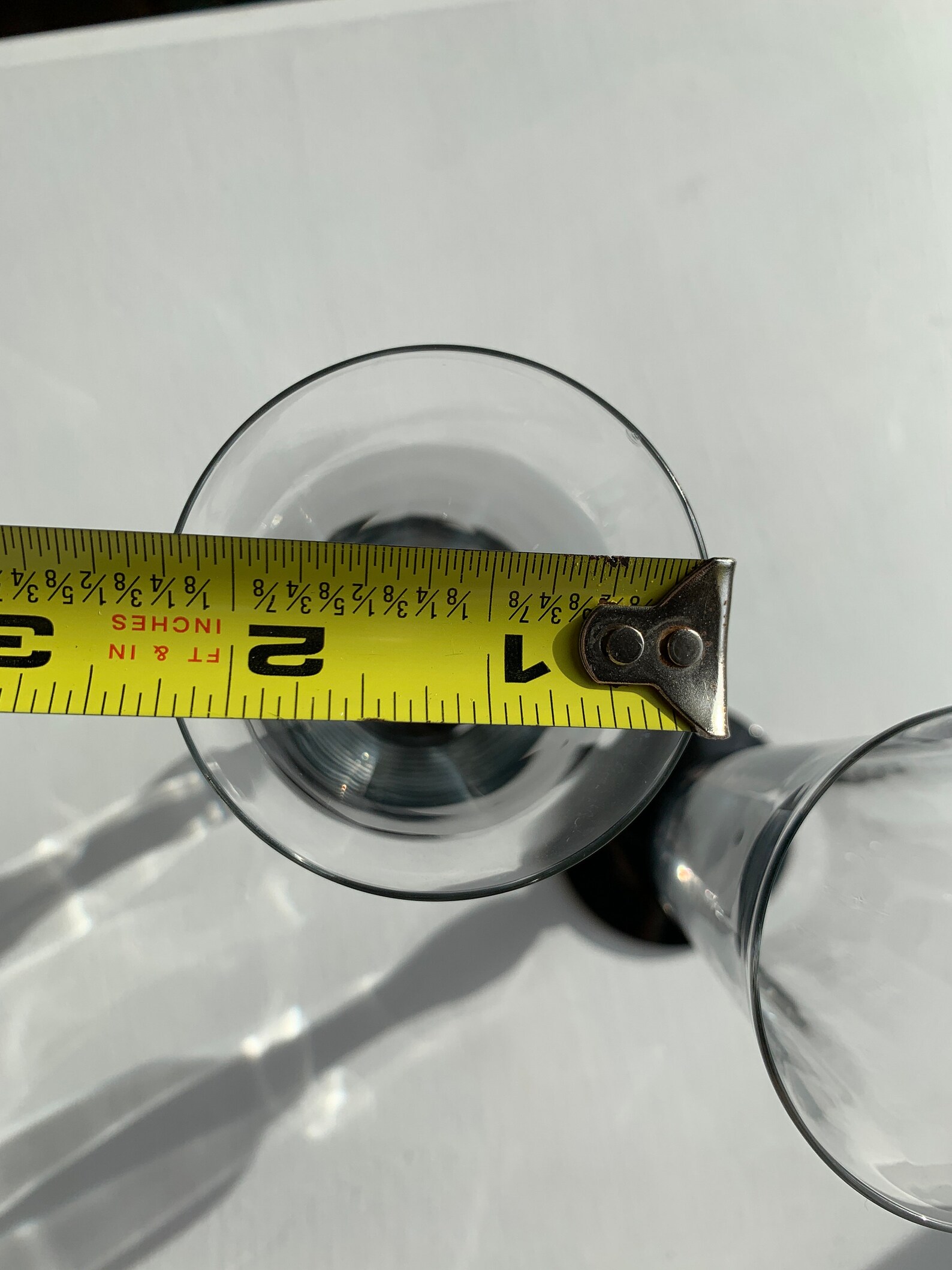 Vintage Pair of Beautiful Swirl Base Optical Wine Glasses With Black ...