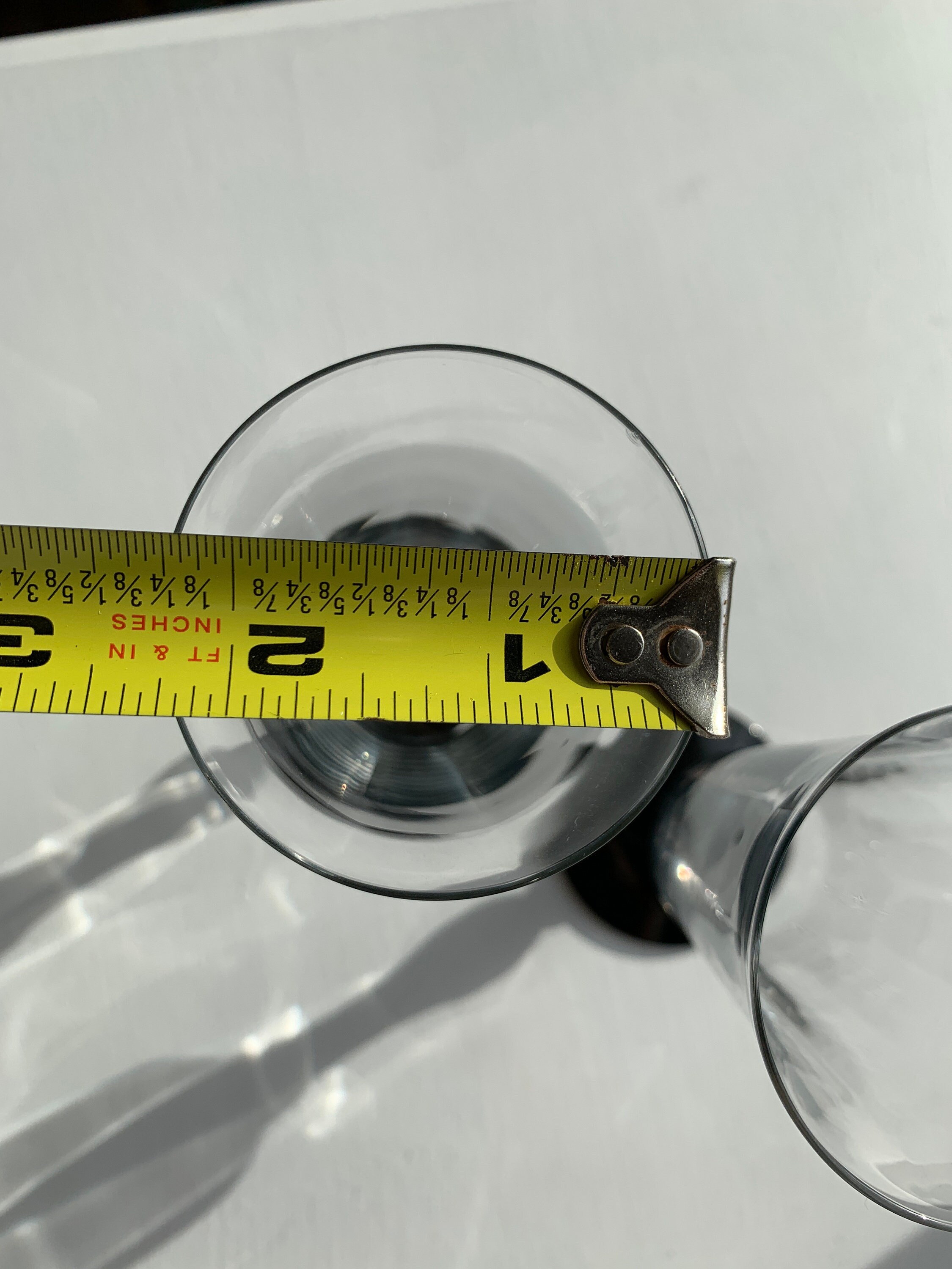 Vintage Pair of Beautiful Swirl Base Optical Wine Glasses With Black ...