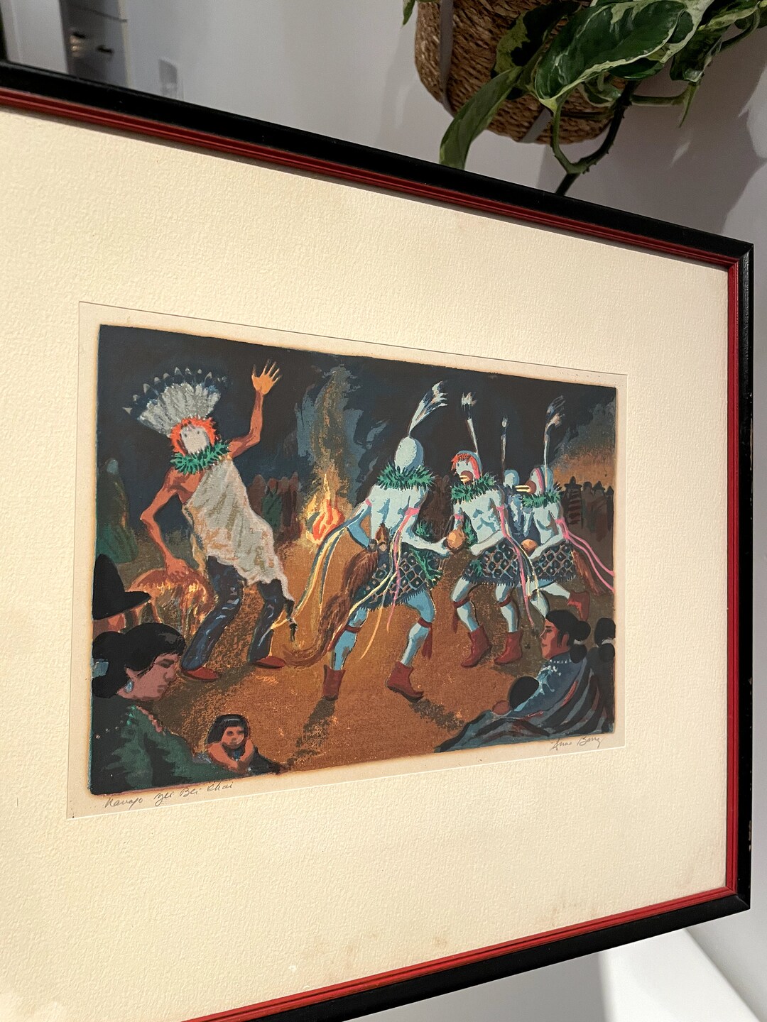 Vintage “navajo Zei Bei Chai" Silk Screen Serigraph, Signed & Titled by ...
