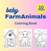 Cute Baby Farm Animals Coloring Book - Etsy