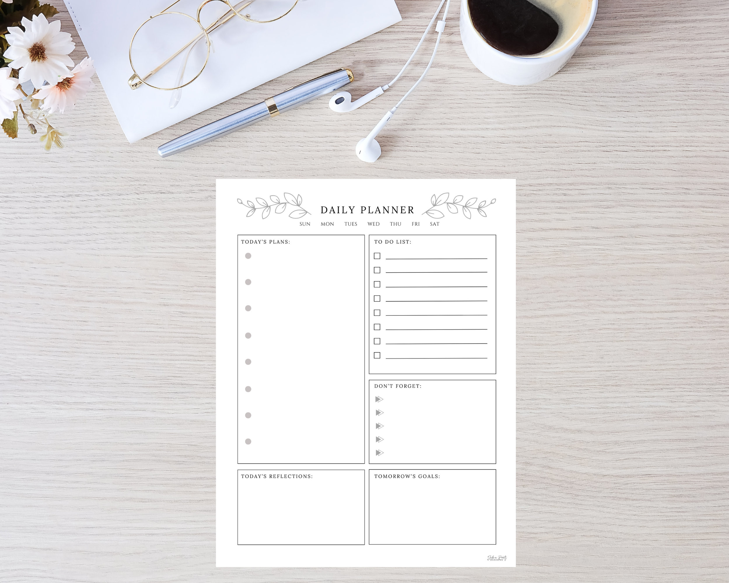 Daily Printable to Do List, Minimalist Daily to Do List Printable ...