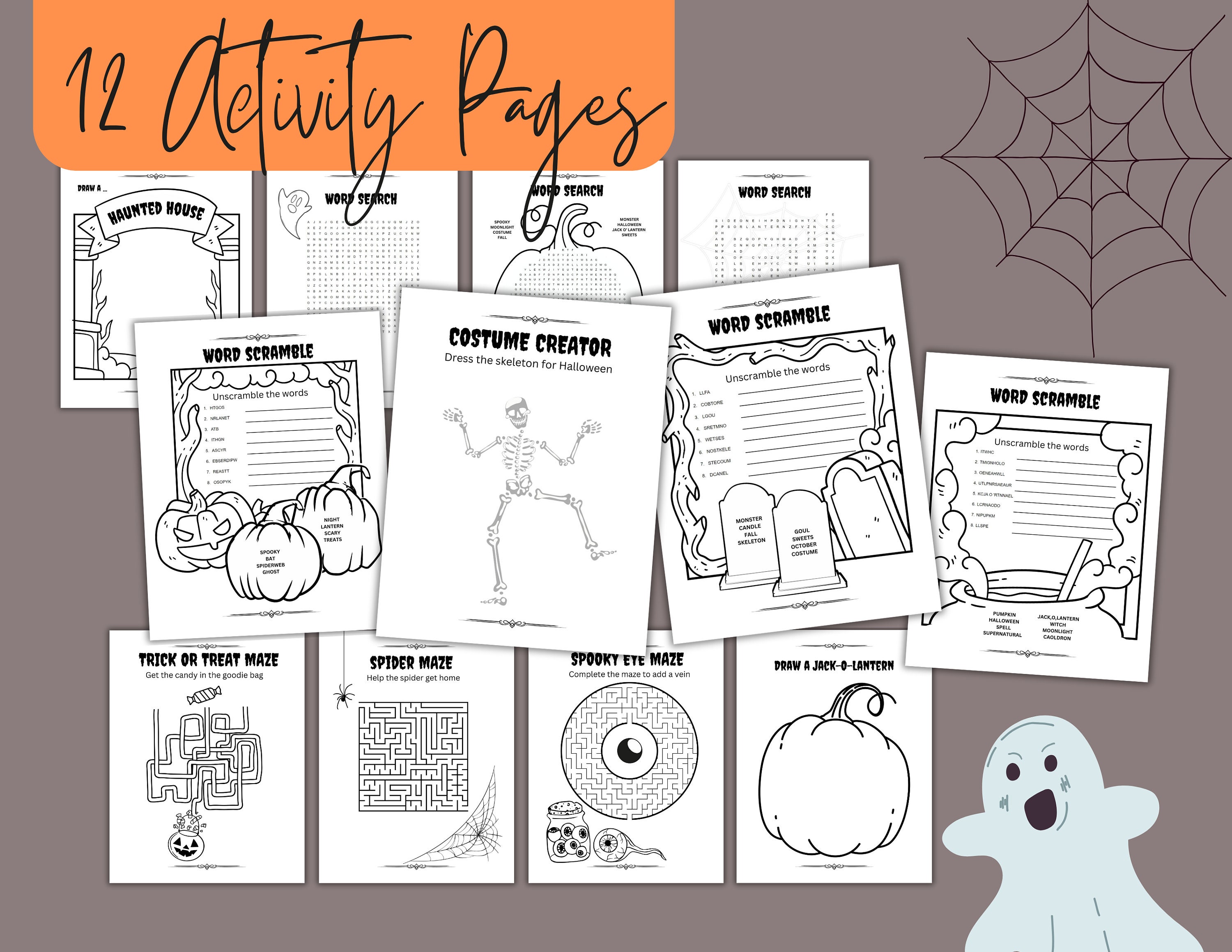 Halloween Activity Printable Pages - Etsy