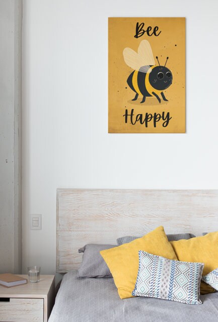 Bee Poster, Bumblebee Poster, Happy Poster, Bee Happy, Childrens Poster ...