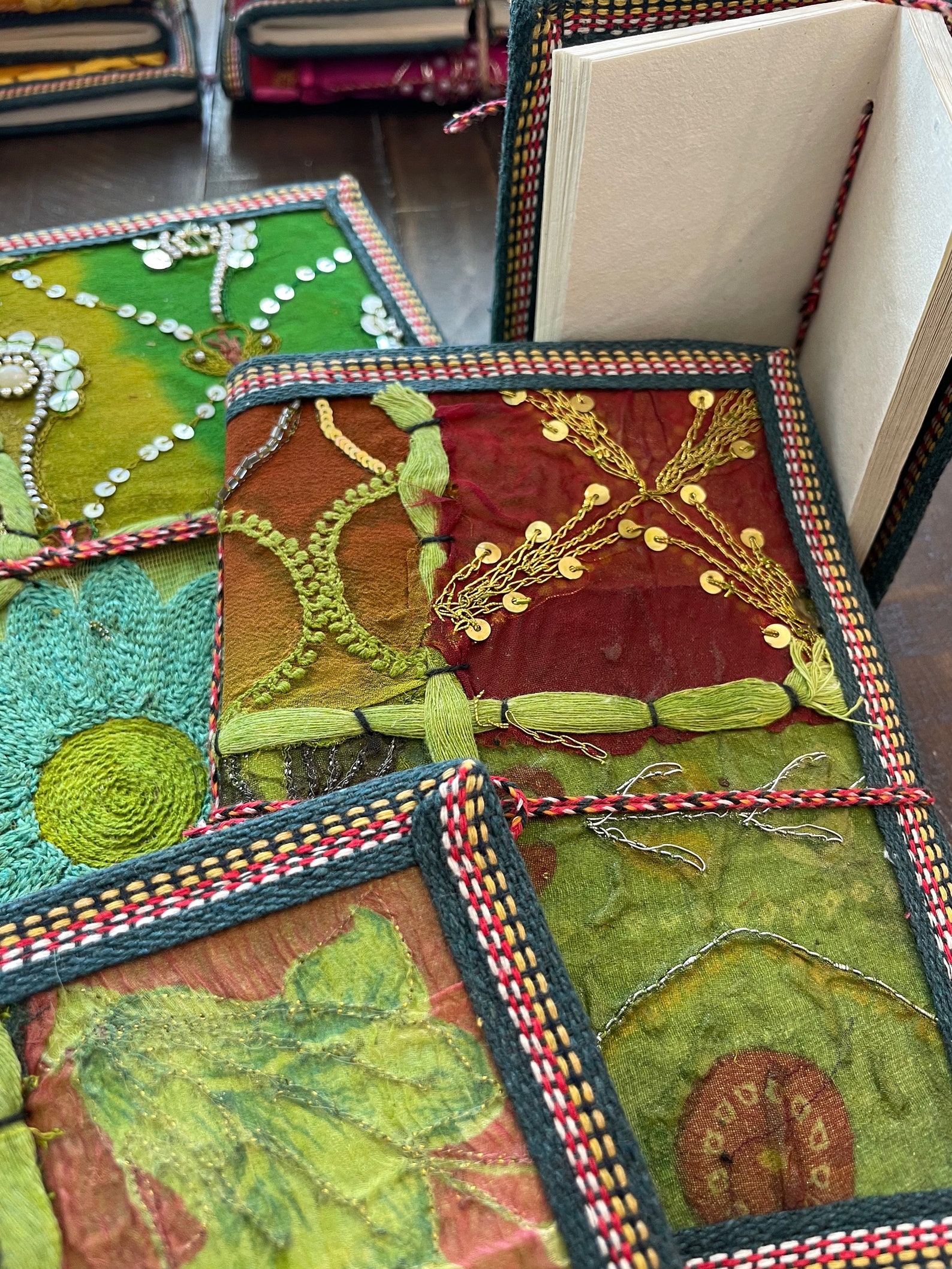 Journals Set of 4 From India | Antique Sari Journals | Repurposed Saris ...