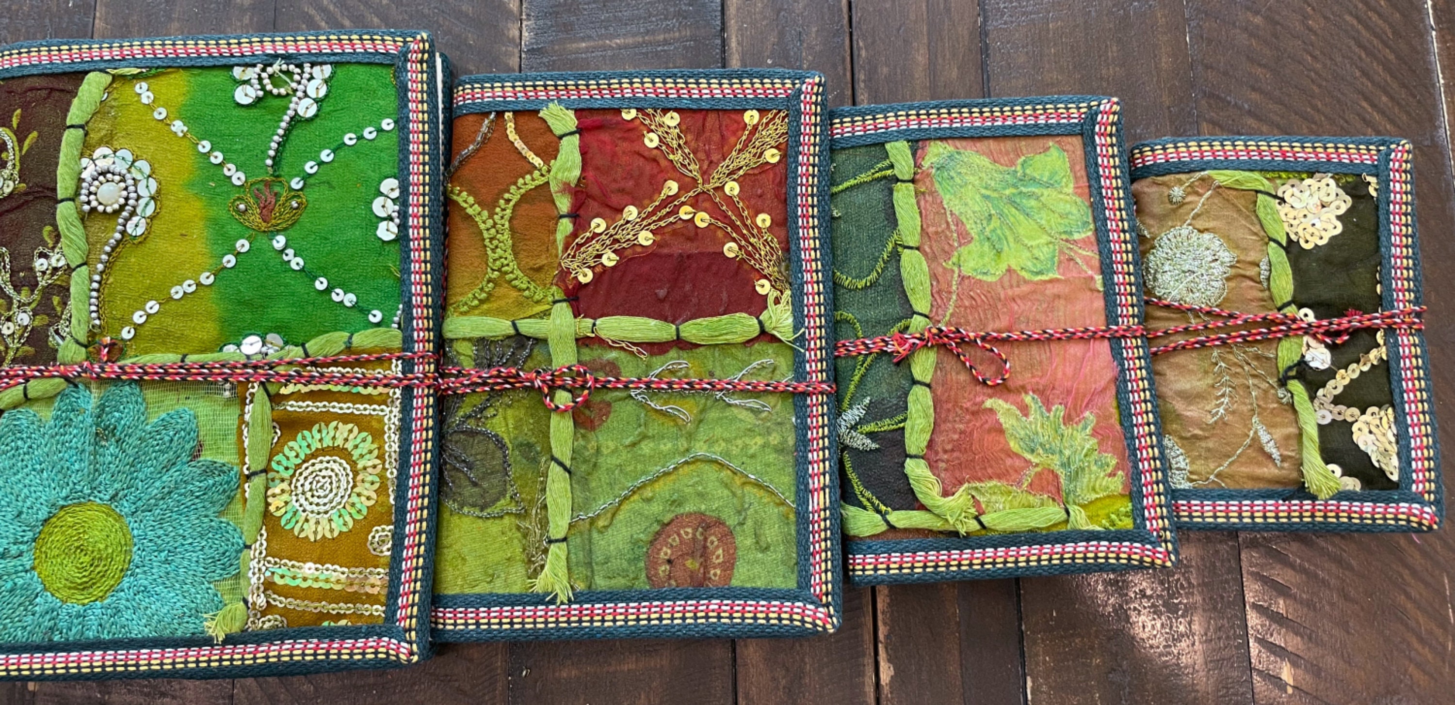 Journals Set of 4 From India | Antique Sari Journals | Repurposed Saris ...