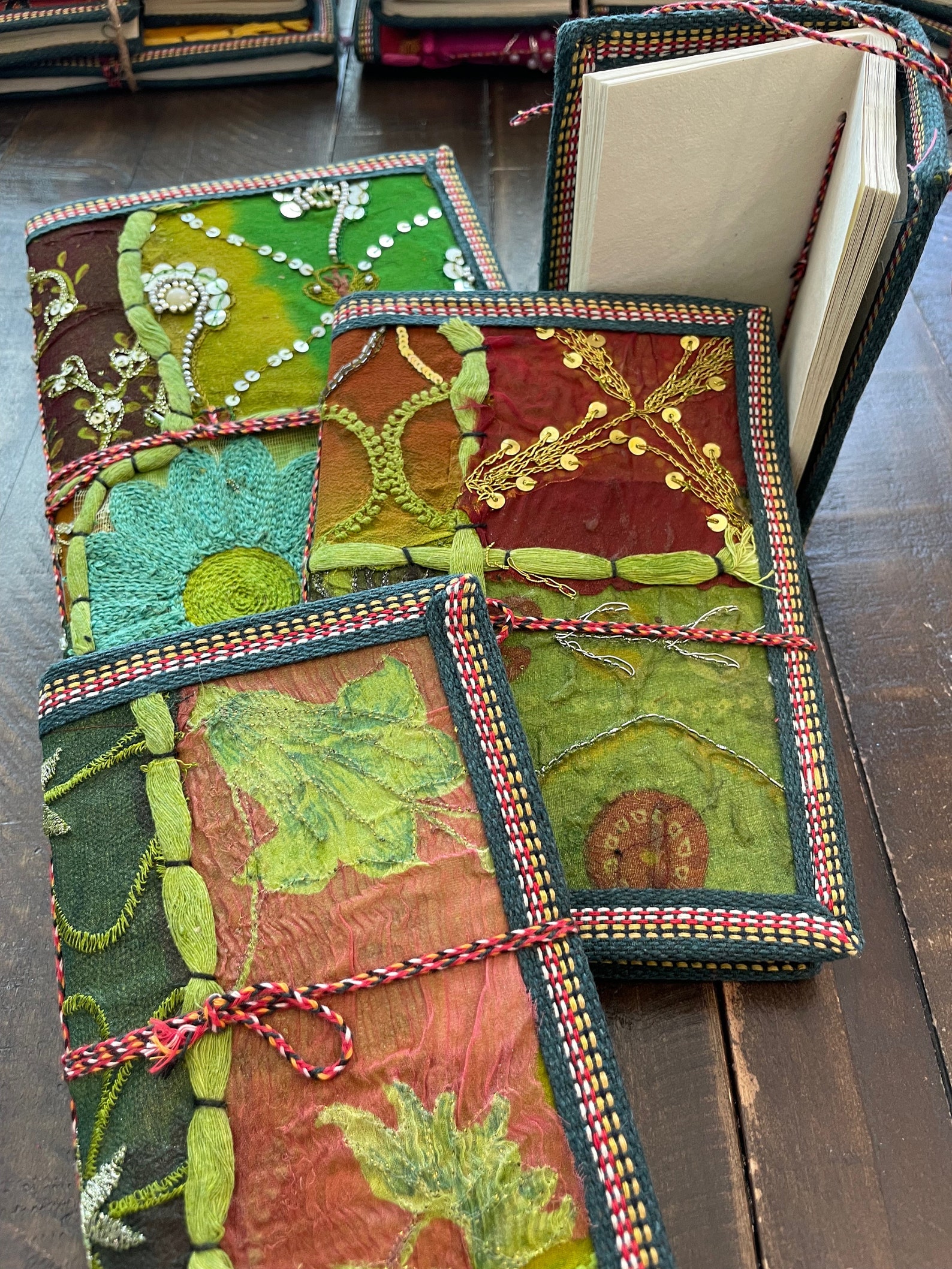 Journals Set of 4 From India | Antique Sari Journals | Repurposed Saris ...