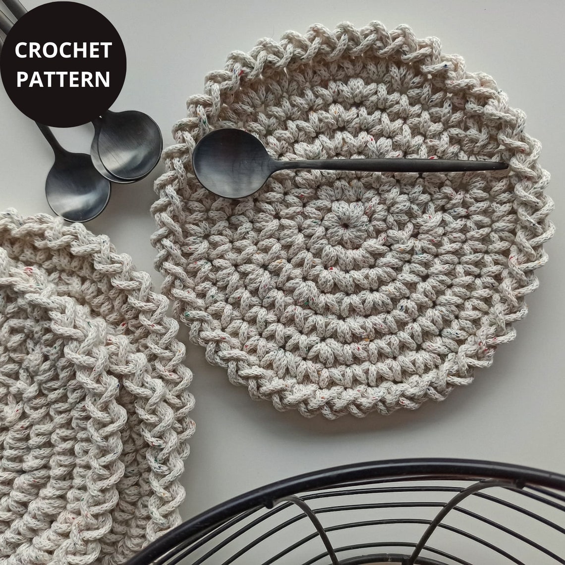 Crochet Pattern Tutorial Set of 3 Coasters in 3 Different Sizes - Etsy