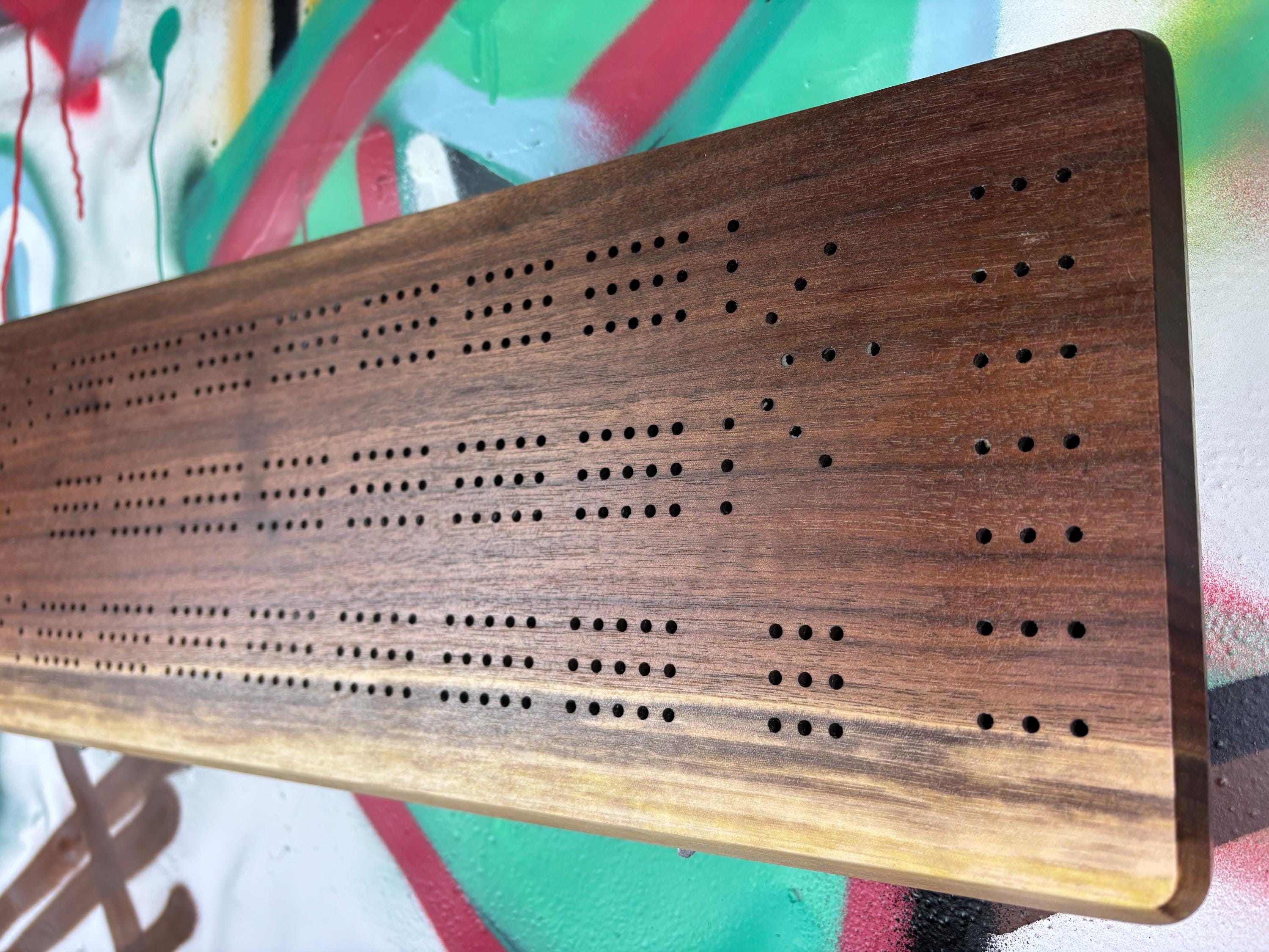 Minimalist Black Walnut Cribbage Board With Metal Pegs! - Etsy