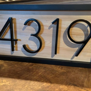 Cedar Wood With Floating Numbers House Sign - Etsy