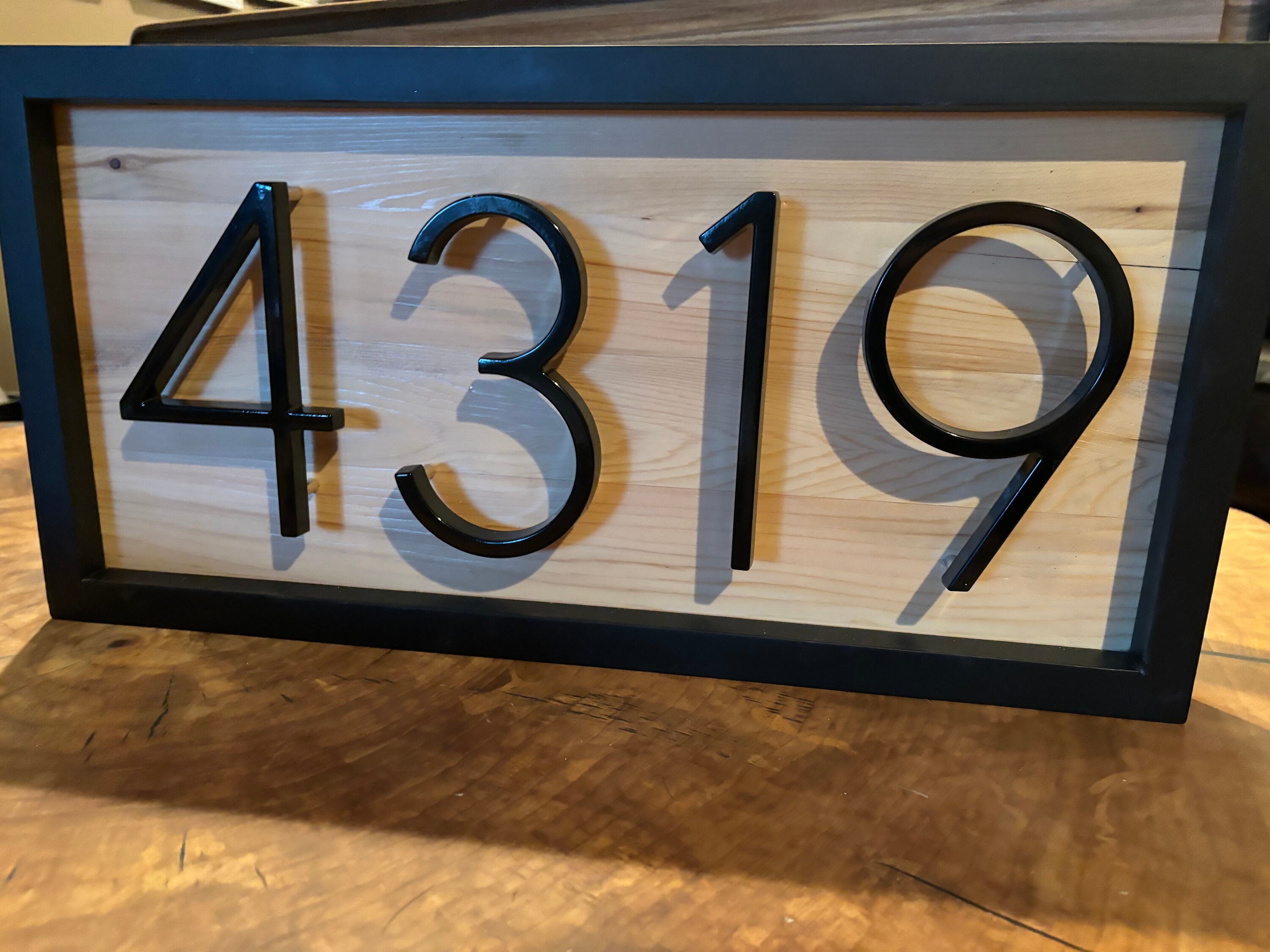 Cedar Wood With Floating Numbers House Sign - Etsy