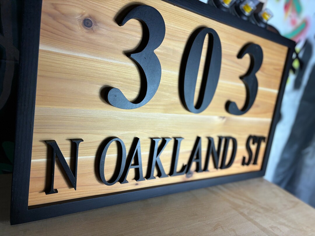 Custom Full Cedar House Sign With Street Name and House Numbers Sign is ...