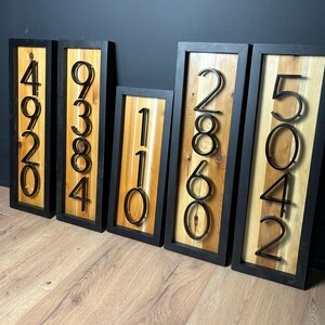 Cedar Wood With Floating Numbers House Sign - Etsy